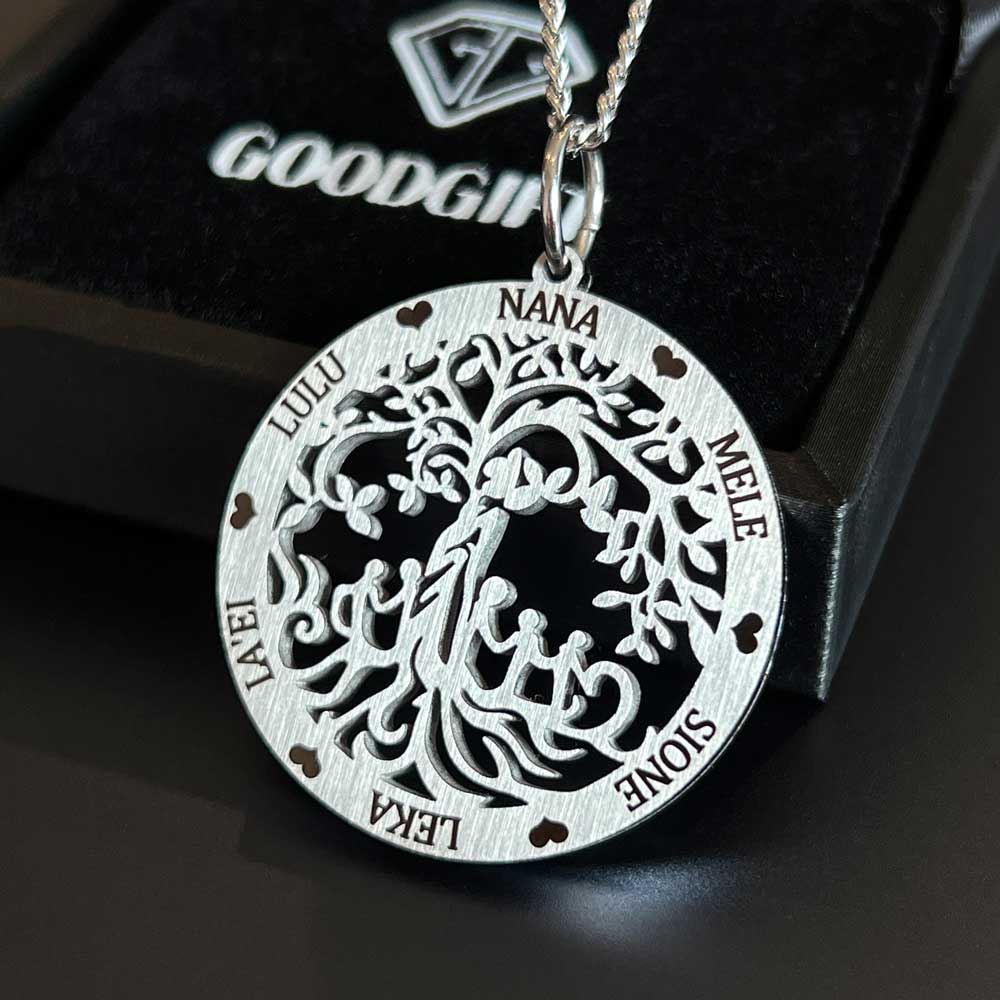 NZ Made Family Tree Personalised Custom Pendant with 925 Sterling Silv ...
